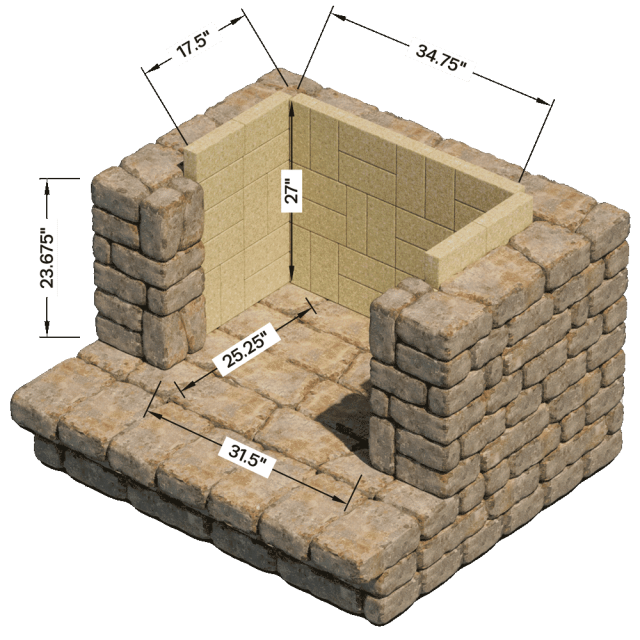 Standard Full Masonry outdoor fireplace Kits