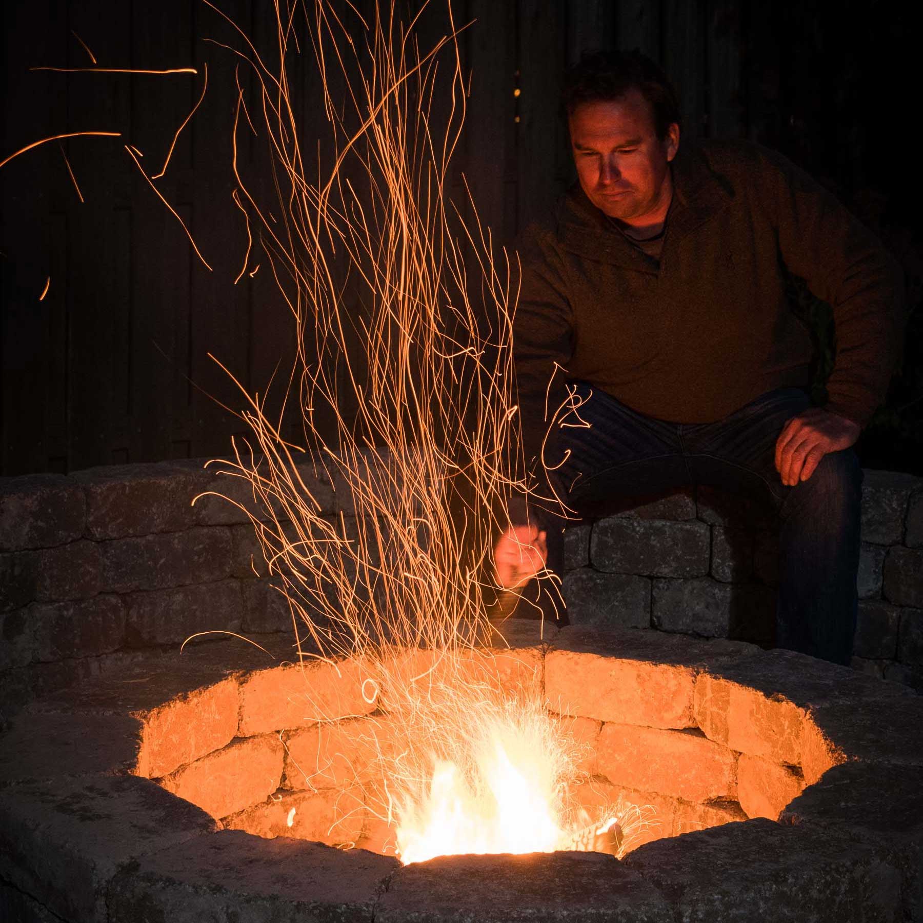 7 foot Tall Fire Tower Firepit is the center of the party