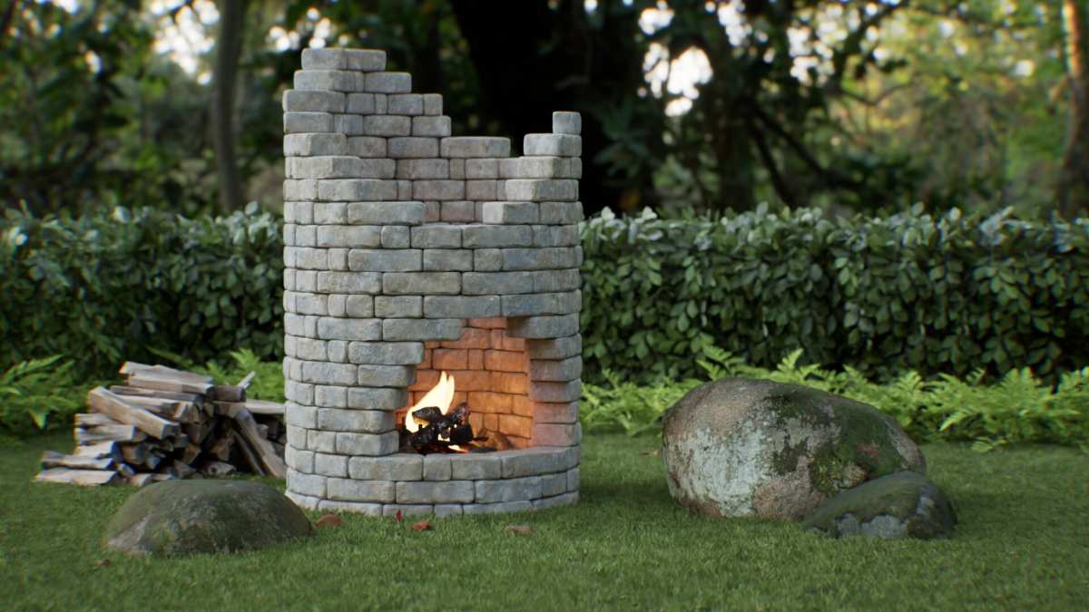 7 foot Tall Fire Tower Firepit is the center of the party